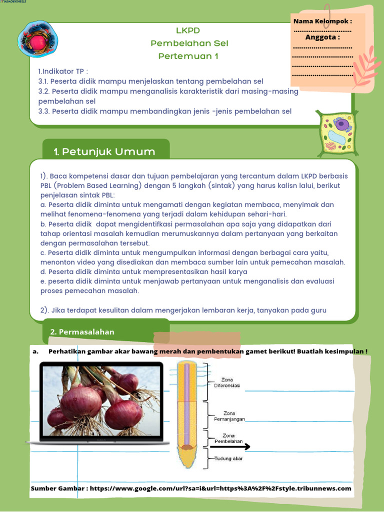 LKPD Pembelahan Sel 1 Ix | PDF