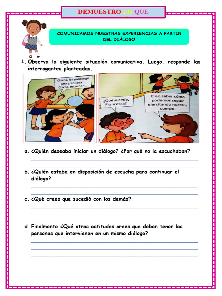 Ficha Comun-Comunicamos Nuestras Experiencias A Partir Del Diálogo | PDF