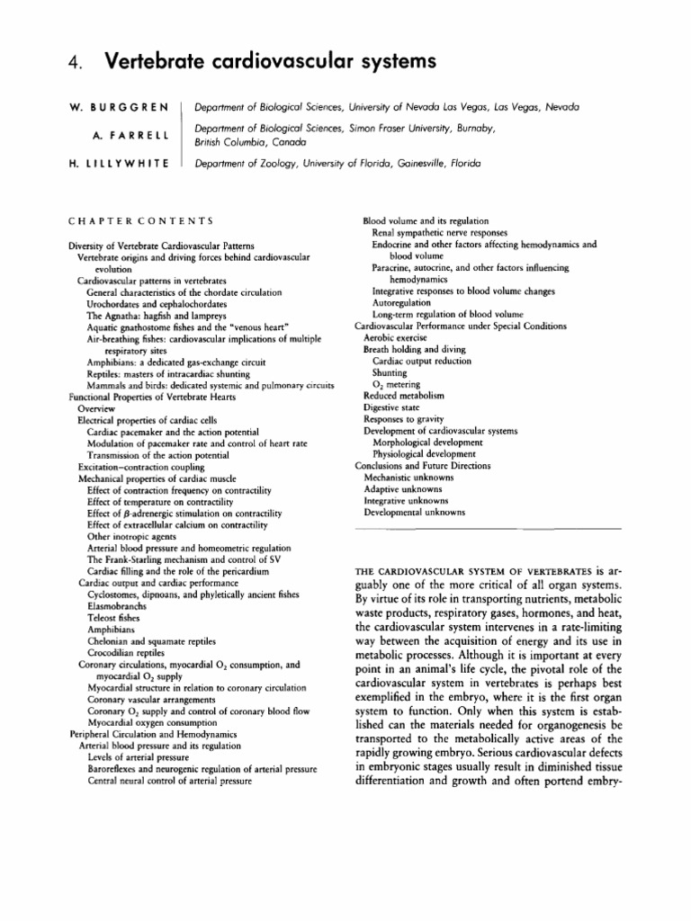 Burggren Et Al. Vert CV Systems Handbook - 1997 | PDF