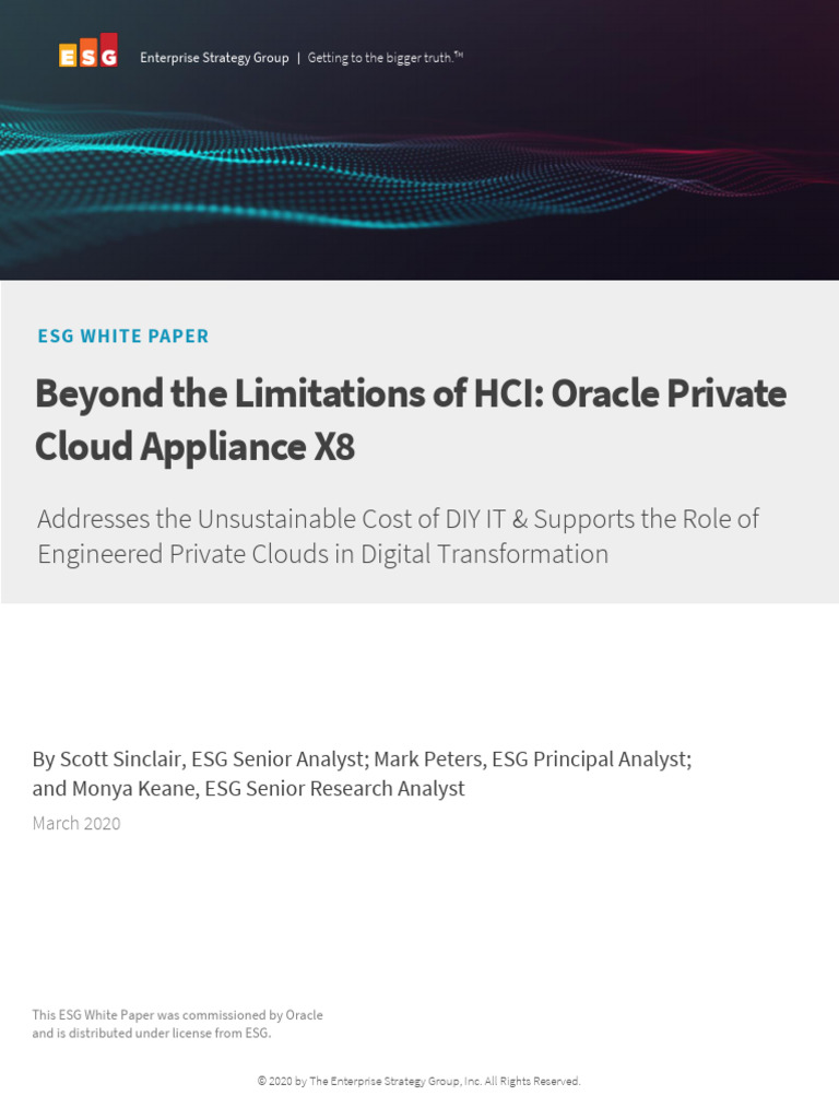 Esg WP Oracle Pca Mar20 | Download Free PDF | Cloud Computing | Oracle Corporation