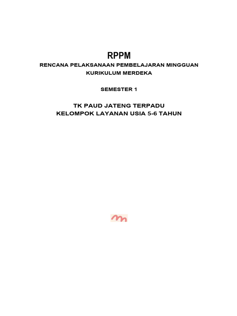 RPPM TK B 5 6 Tahun Kurikulum Merdeka Smt1 FREE | PDF