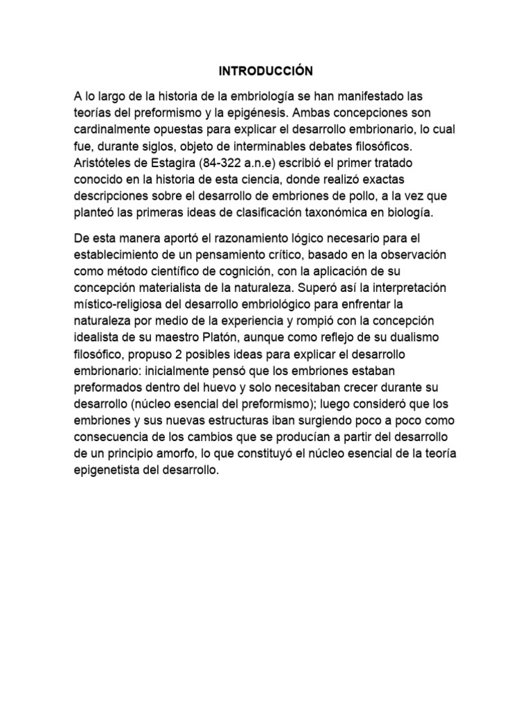 Preformismo vs. Epigénesis en Embriología | PDF | Epigenética | Gene