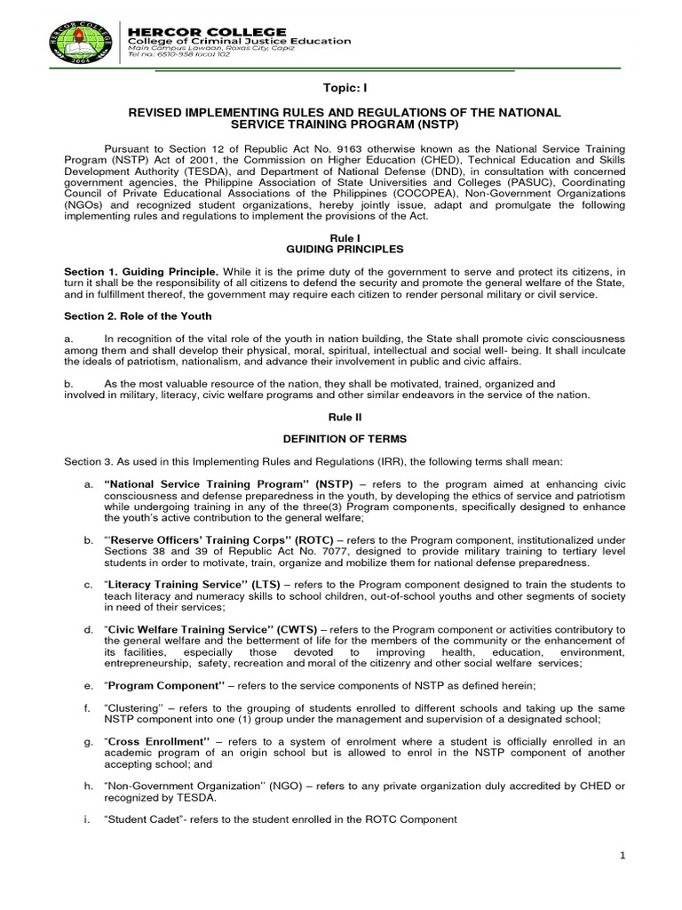 NSTP 2023 1ST Sem | PDF | Human Rights | Flag