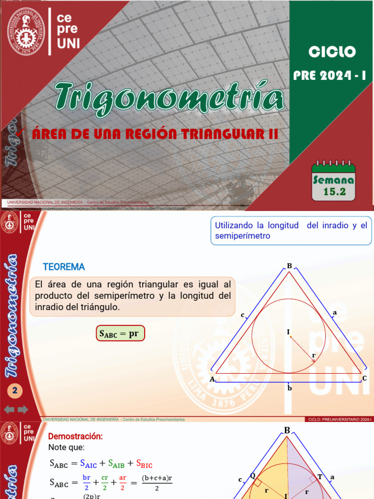 SESIÓN 15.2 - ÁREA DE UNA REGIÓN TRIANGULAR II - PRE 2024-1 VF | PDF | Triángulo | Geometría ...
