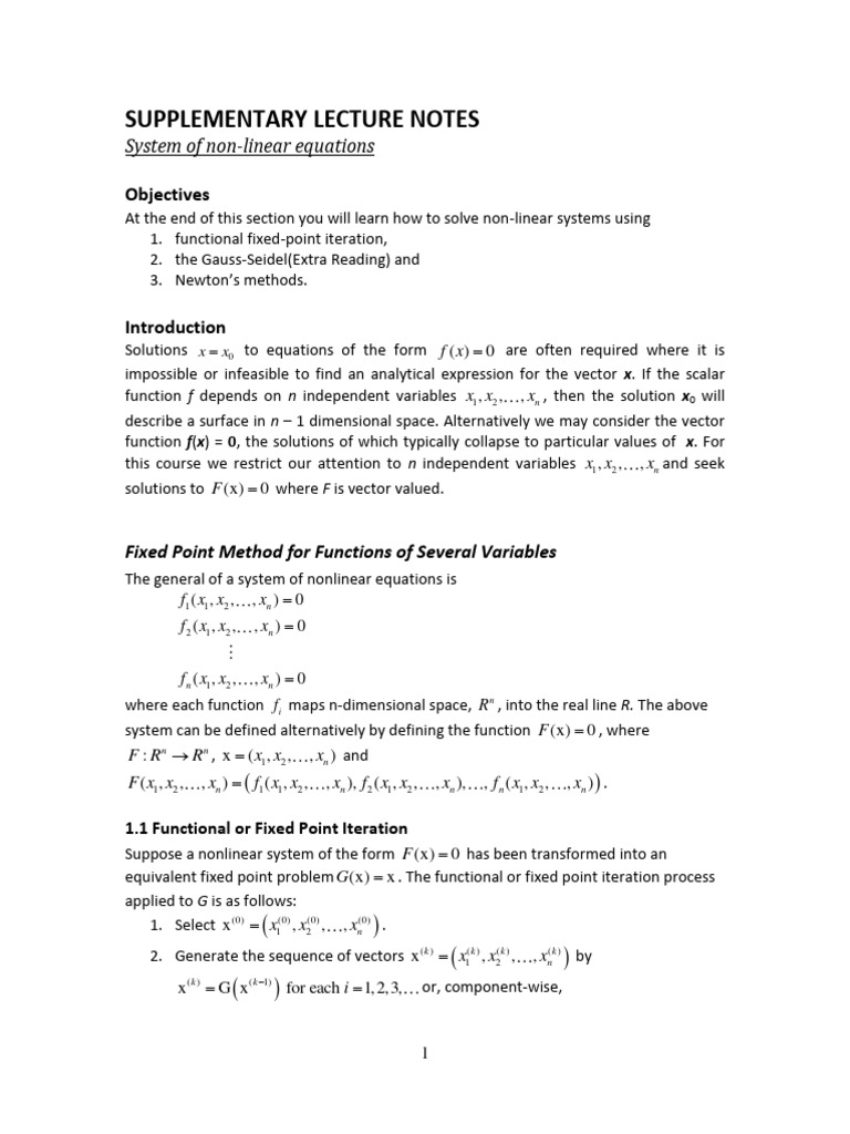 Non Linear Iterative Methods | PDF | Nonlinear System | Vector Space