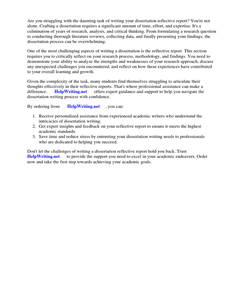 Dissertation Reflective Report Sample | PDF | Experience | Learning