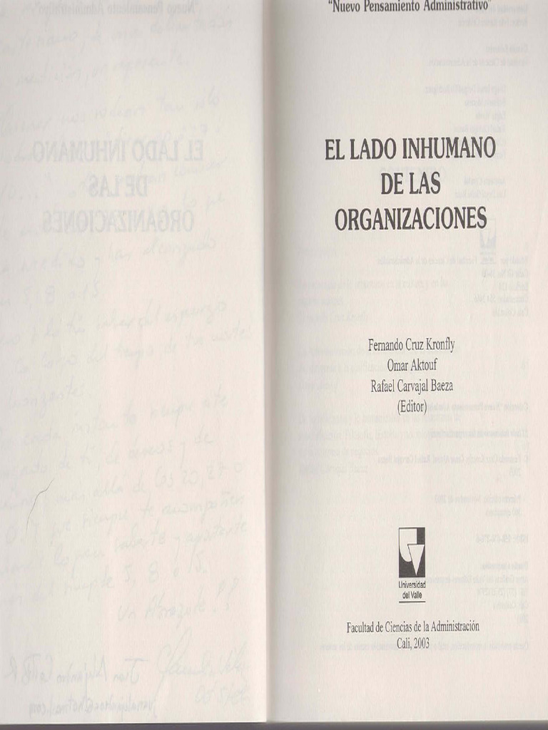 Sesión 1 El Lado Inhumano de La Org Cap 1 | PDF