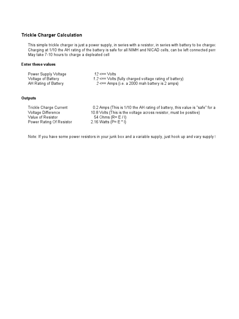 Trickle Charger | PDF | Teaching Methods & Materials | Science ...
