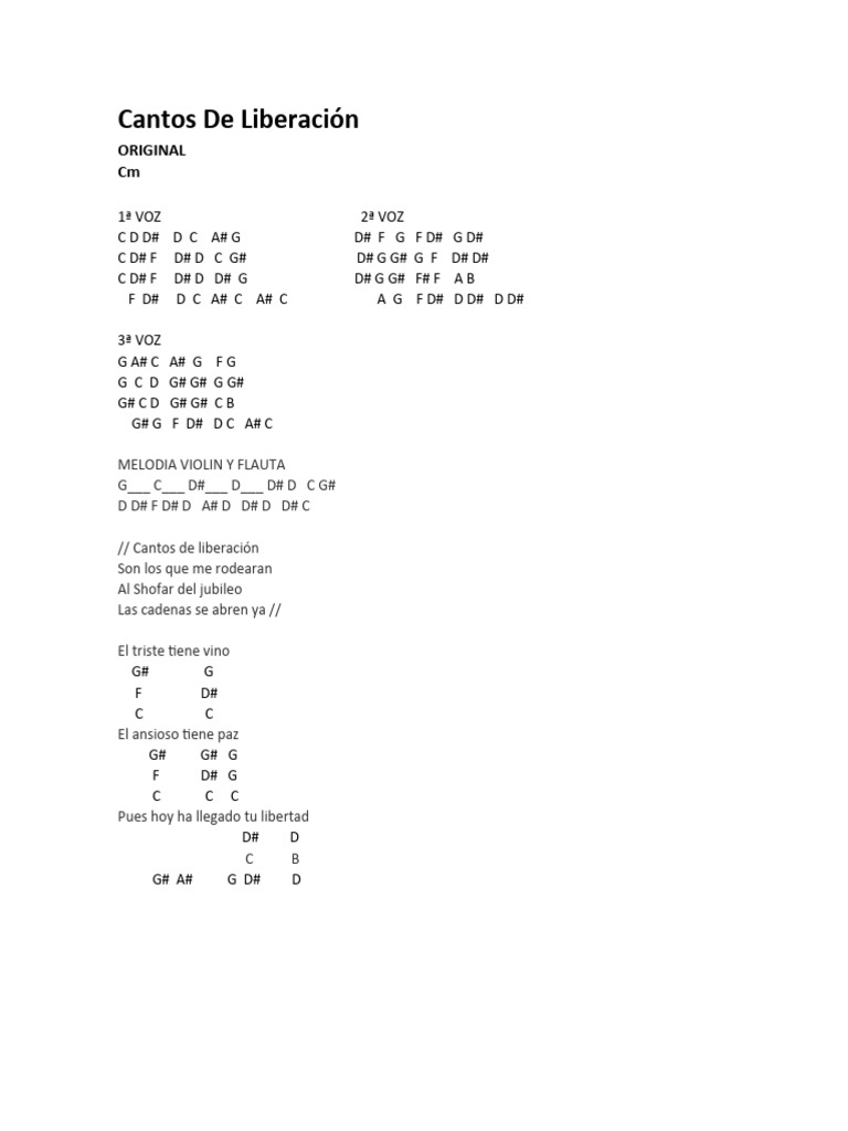 Cantos de Liberacion CM ORIGINAL | PDF