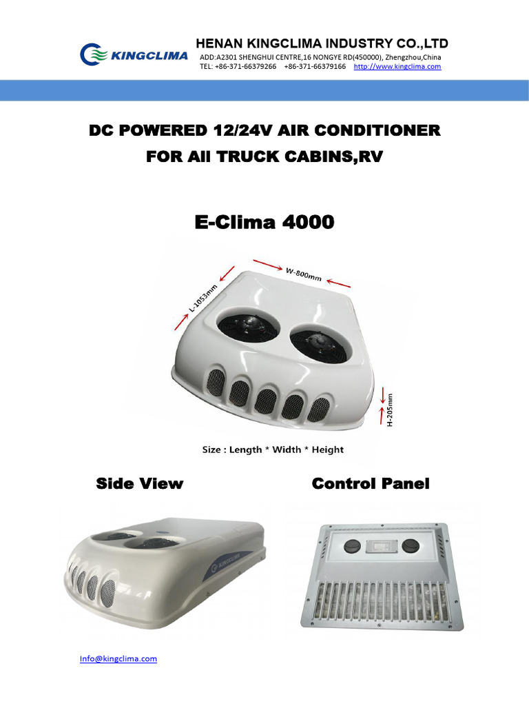 12V/24V Truck Cabin Air Conditioner | PDF | Truck | Air Conditioning