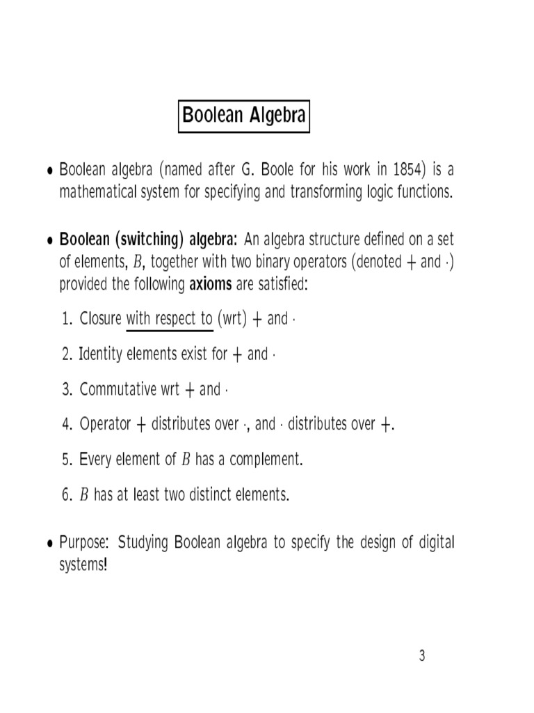 Boolean Algebra | PDF | Boolean Algebra | Teaching Mathematics Boolean Algebra | PDF | Boolean Algebra | Teaching Mathematics