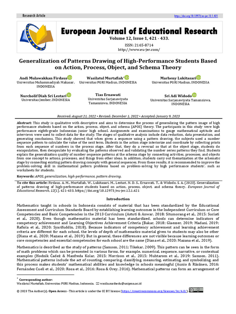 European Journal of Educational Research | PDF | Mathematics | Data