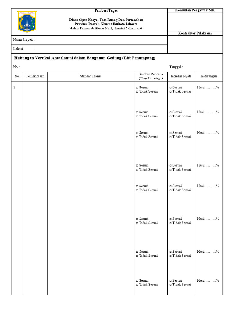 Contoh Form Buat Tabel Iii 62-146 | PDF