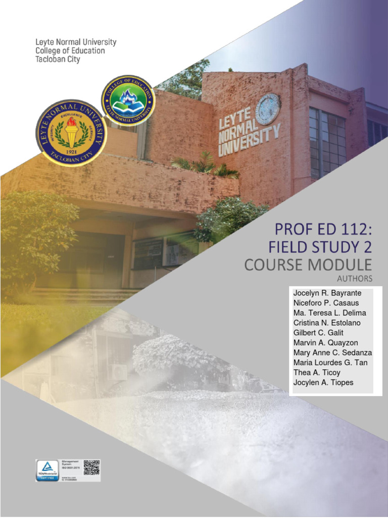 PROF ED 112 Field Study 2 Course Module MLGT | PDF | Classroom ...