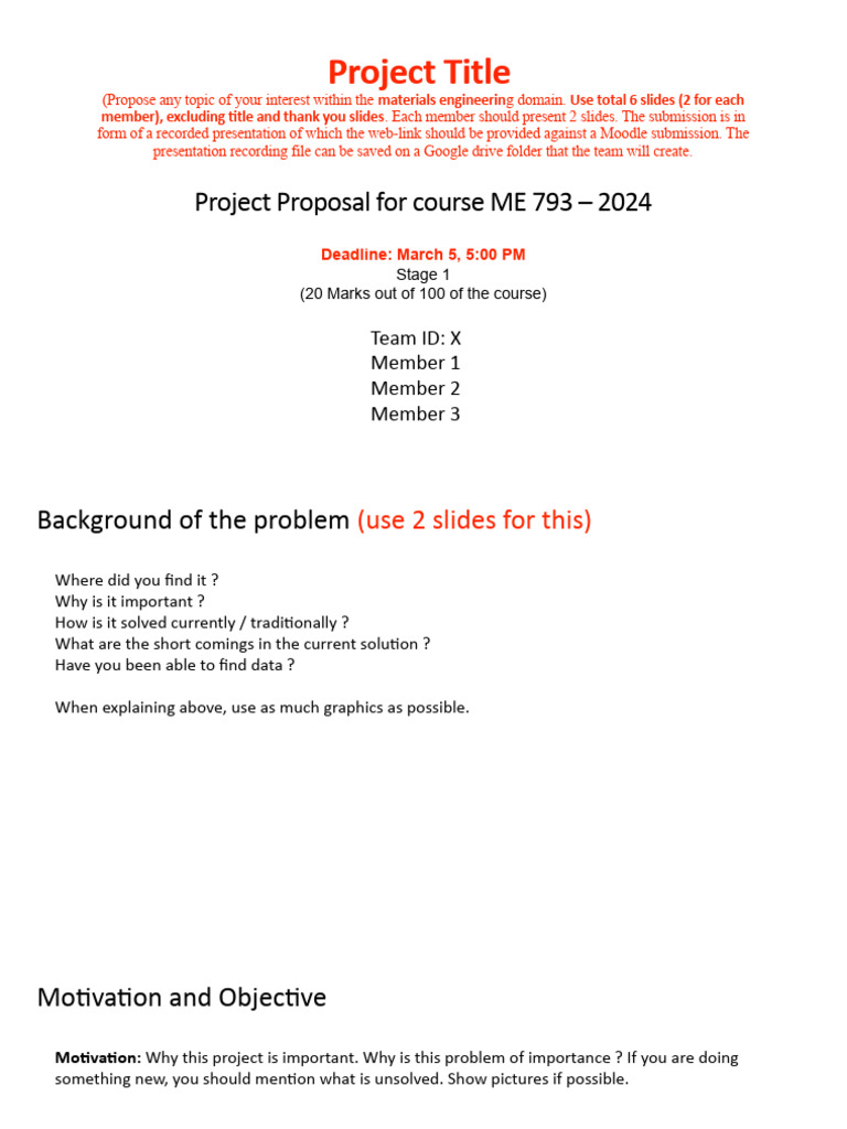 ME793Project Presentation Stage1 Template | PDF | Methodology