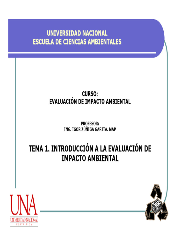 Tema 1 - Introduccion A La Eia | PDF | Evaluación de impacto ambiental | Entorno natural