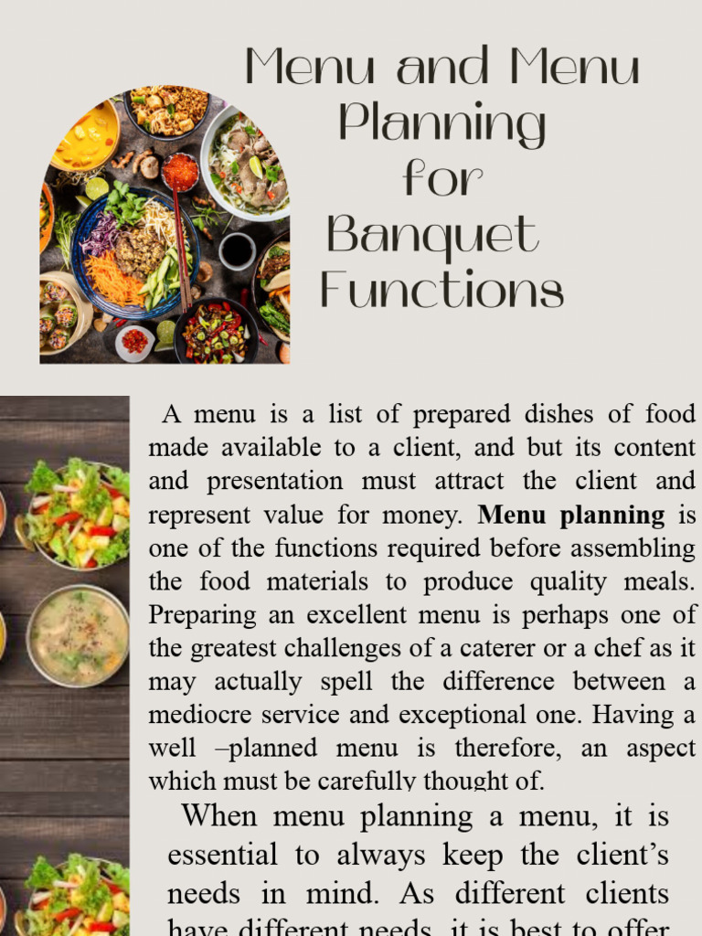 Menu Planning | PDF | Menu | Restaurants