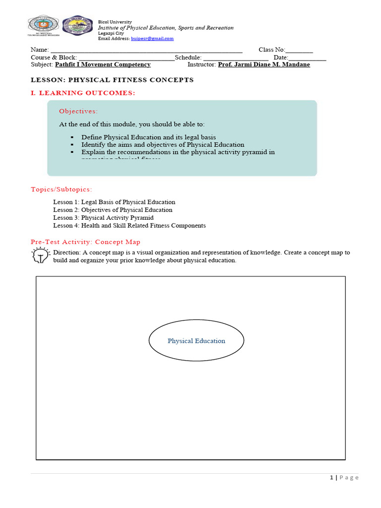 1-PHYSICAL-FITNESS-CONCEPTS | PDF | Physical Fitness | Physical Education