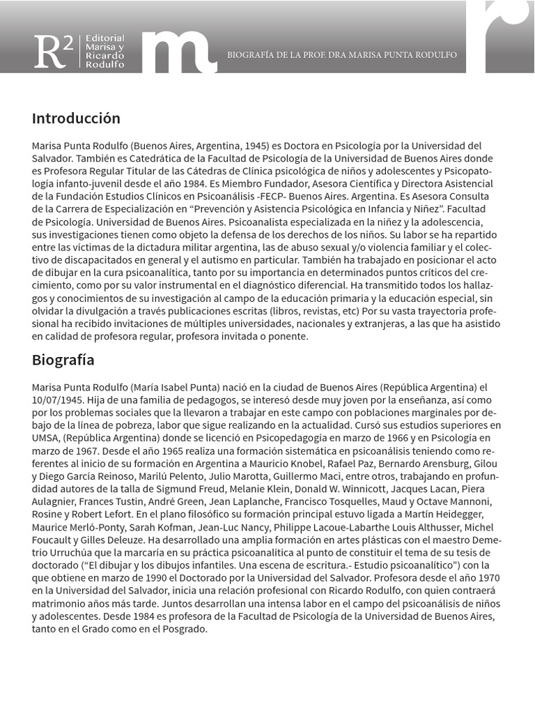 Curriculum Prof Dra Marisa Punta Rodulfo | PDF | Psicoanálisis ...