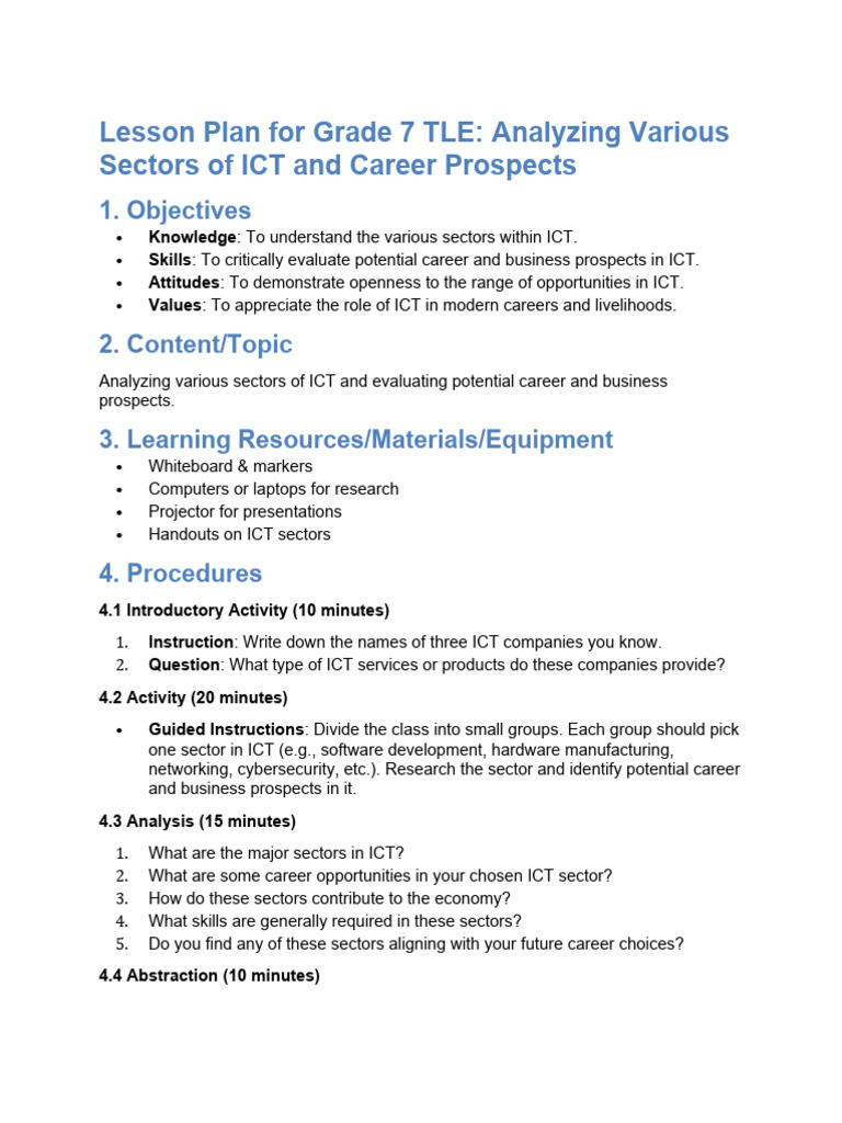 Analyzing Various Sectors of ICT and Evaluating Potential Career and Business Prospects. | PDF ...