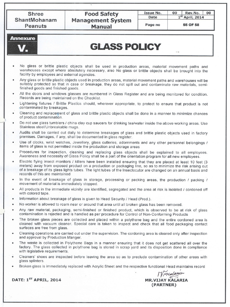 Glass Policy | PDF
