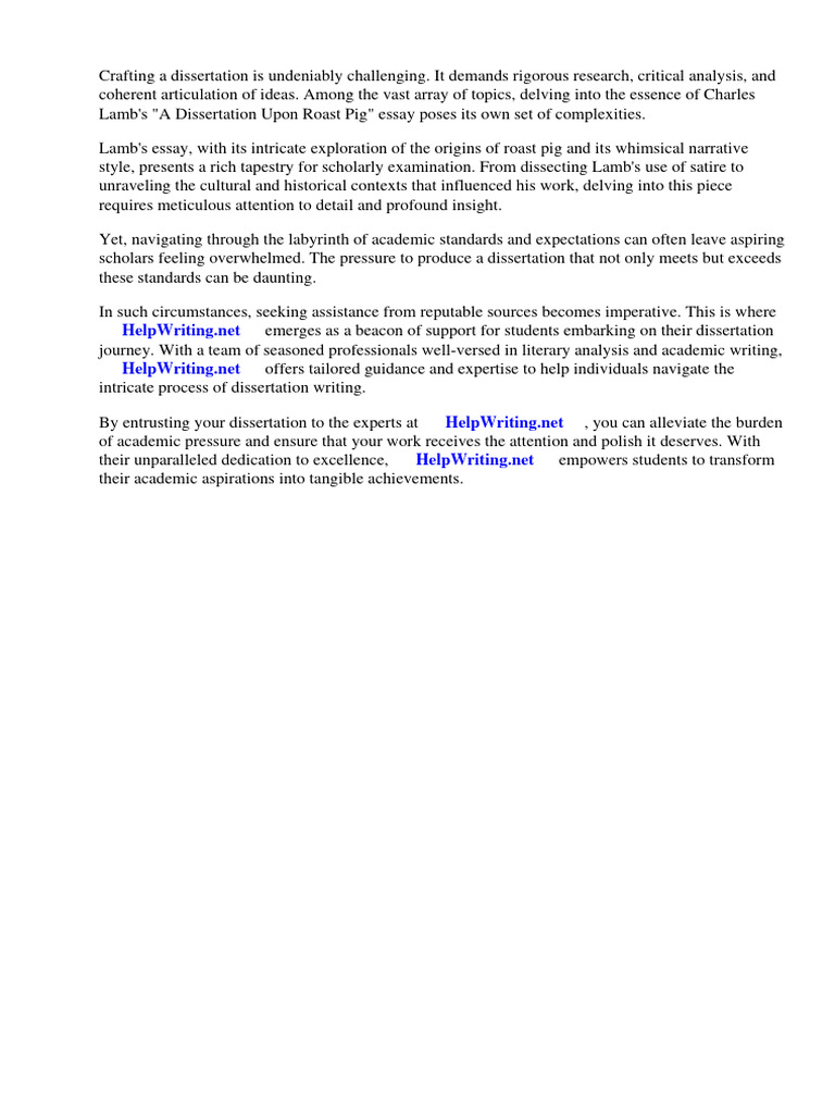 Charles Lamb A Dissertation Upon Roast Pig Essay | PDF | Books | E Bay