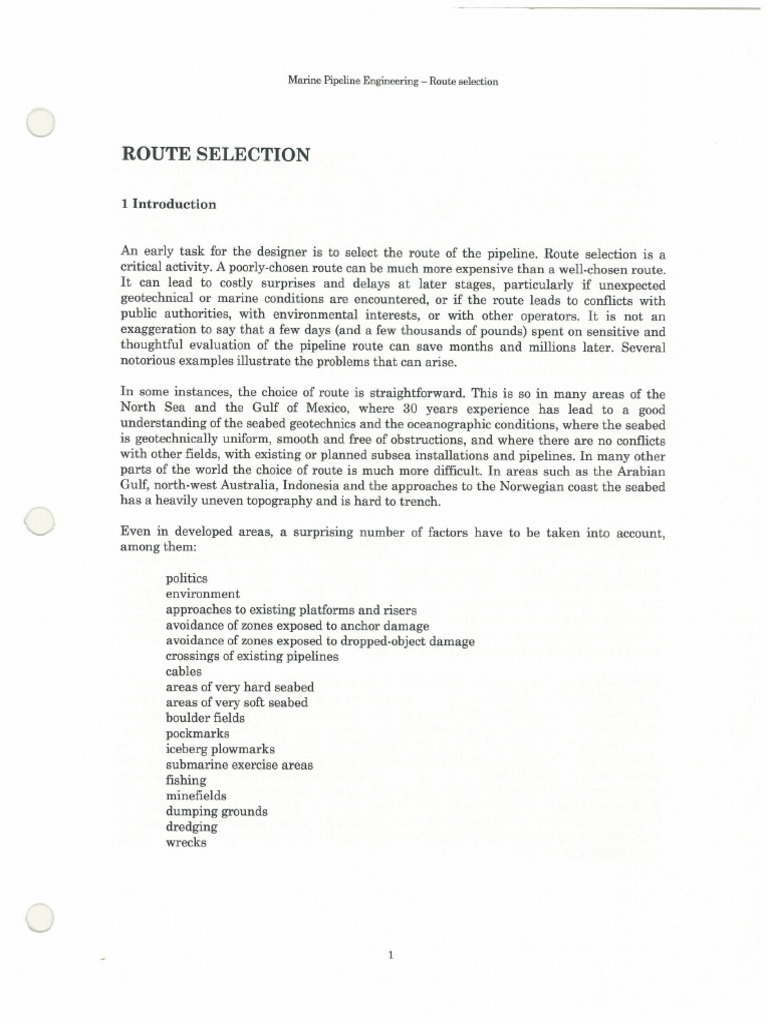 Route Selection | PDF