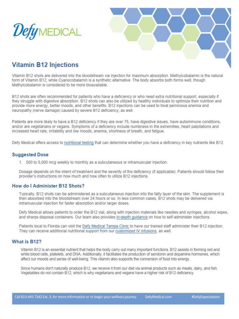 B12 Injections V2 12.18.23 | PDF | Wellness