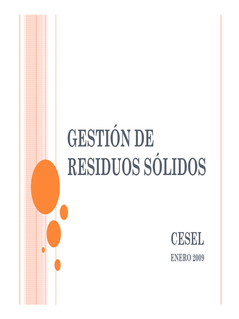Gestion Residuos Solidos | PDF | Residuos | Reciclaje