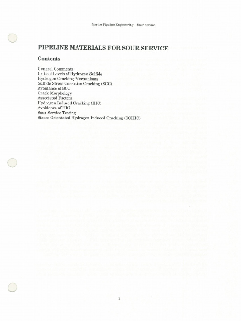 Pipeline Materials For Sour Service | PDF