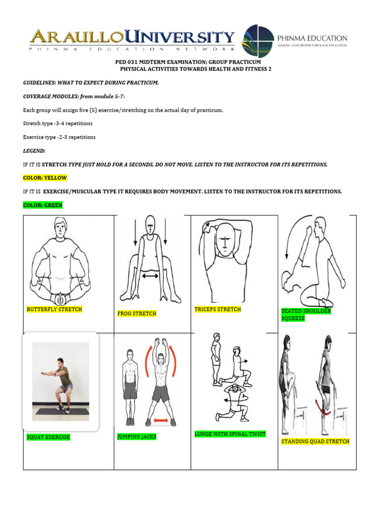 Guidelines and Rubric Midterm Practicum | PDF | Physical Fitness | Physical Exercise