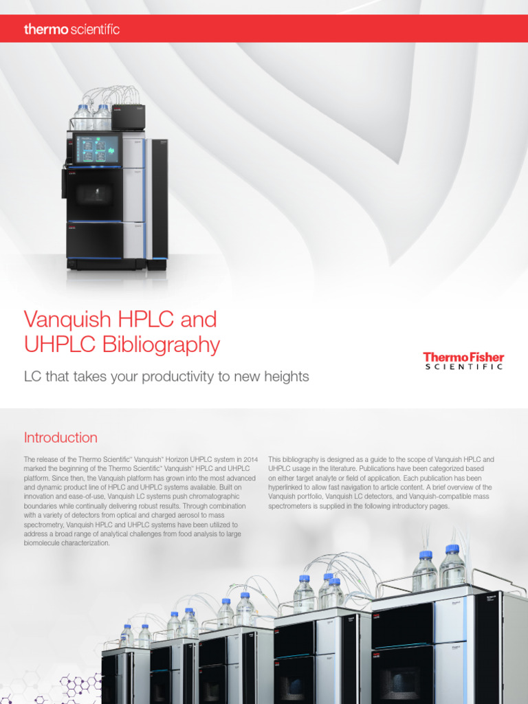 Vanquish HPLC UHPLC Bibliography - Brochure Bibliography - XX73920-EN 0221M - 2021 | PDF | High ...