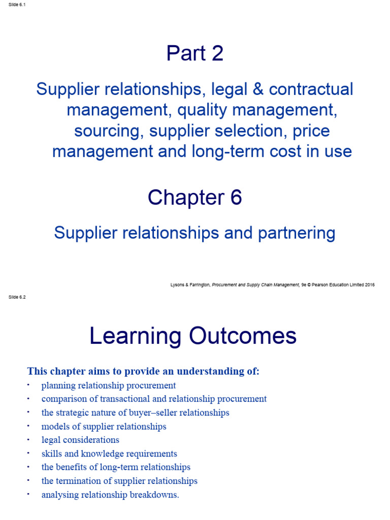 Supplier Relationships in Procurement | PDF | Procurement | Supply ...