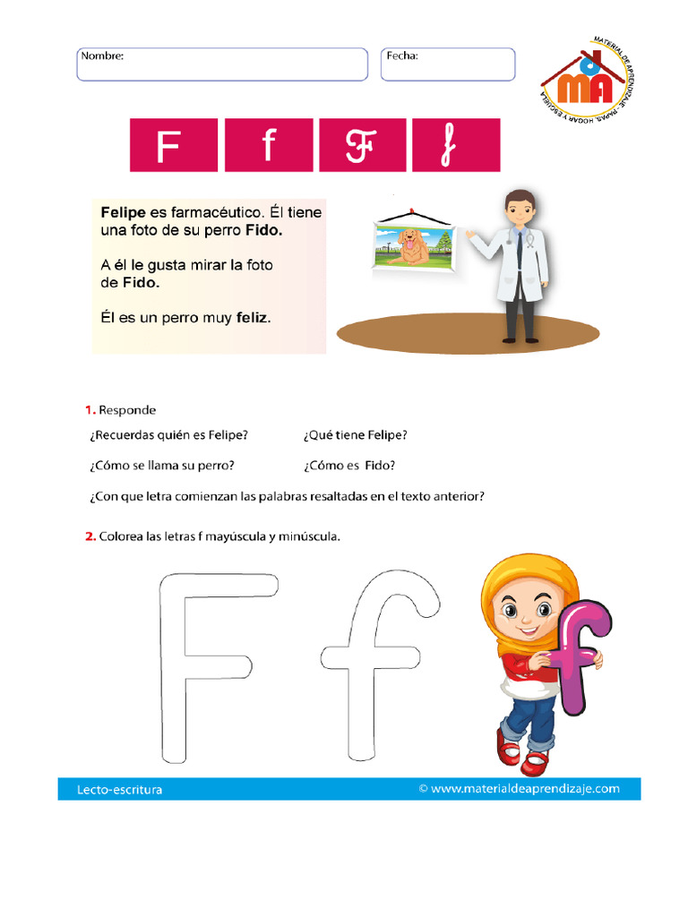 Actividades Letra F | PDF