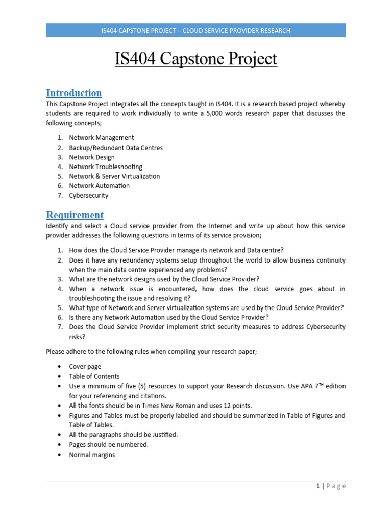 IS404 Capstone Project | PDF | Cloud Computing | Computer Network