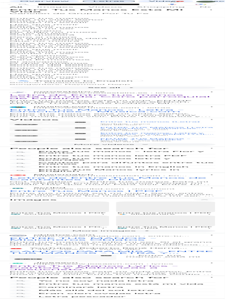 Entre Tus Manos Letra - Google Search 2 | PDF