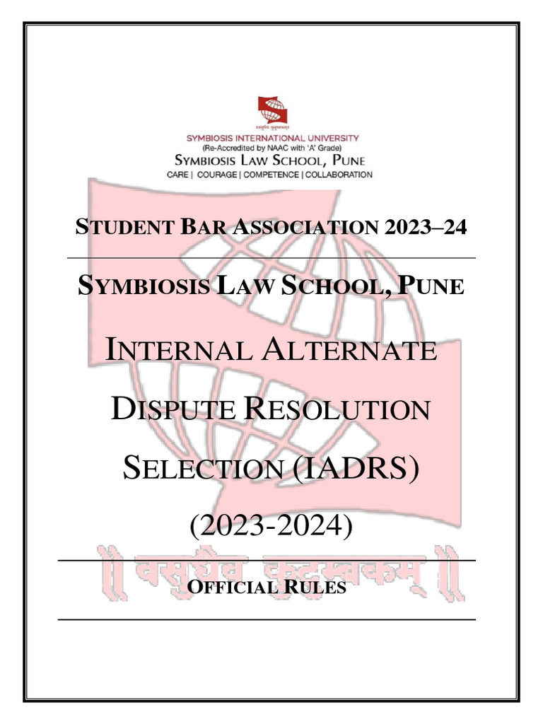 IADRS, 2023 - Official Rules | PDF | Alternative Dispute Resolution ...