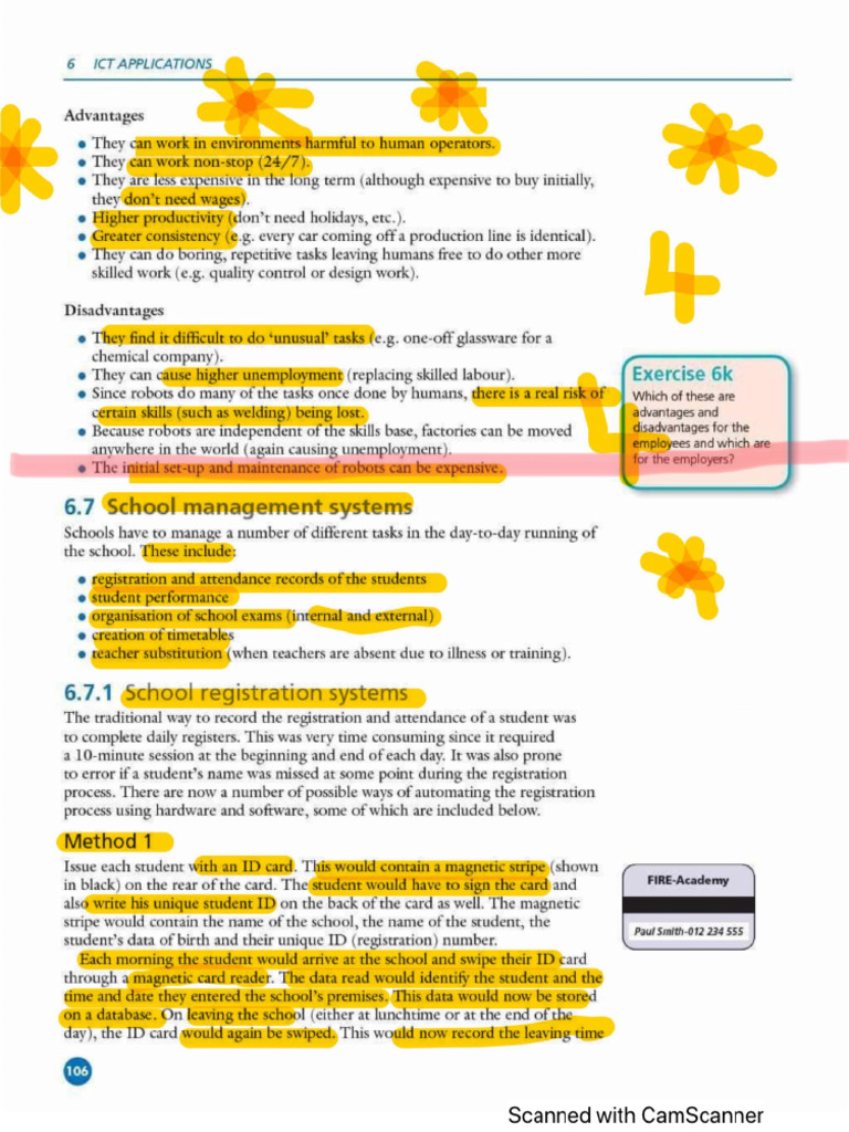 Section 6 ICT Applications Worksheet Gra | PDF