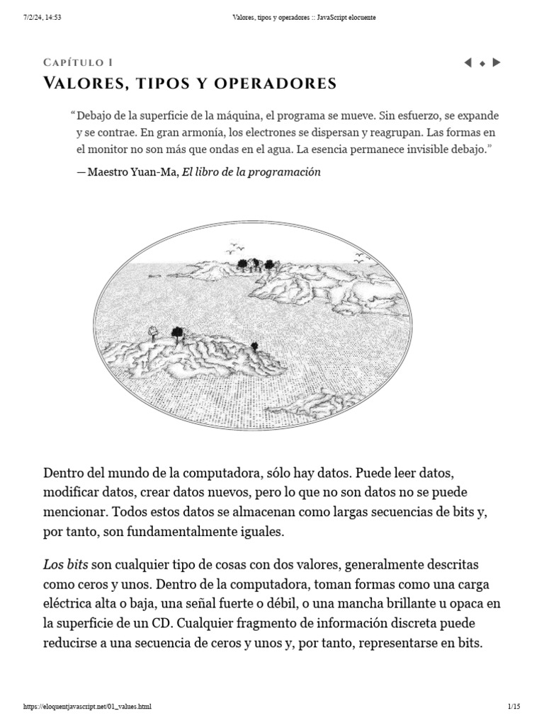Valores, Tipos y Operadores - JavaScript Elocuente | PDF | Poco | Números Valores, Tipos y Operadores - JavaScript Elocuente | PDF | Poco | Números