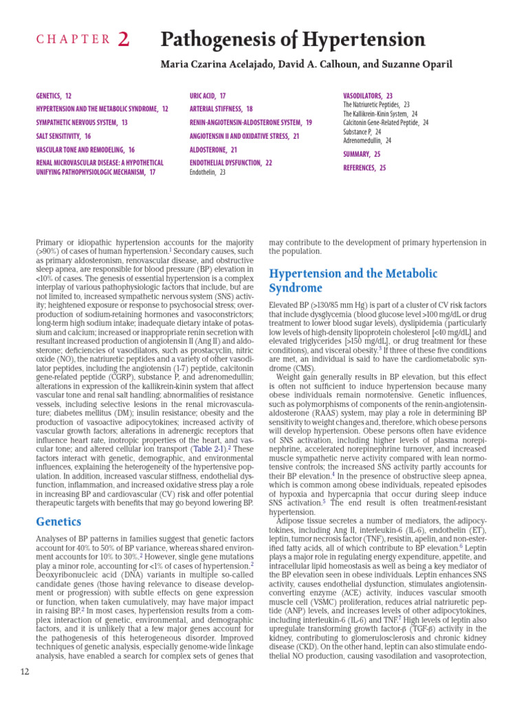 Fisiopatologia Hta | PDF | Hypertension | Obesity
