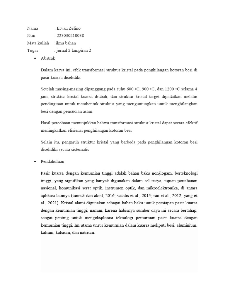 Jurnal Ilmu Bahan 2 Lampiran 2 Ervan | PDF