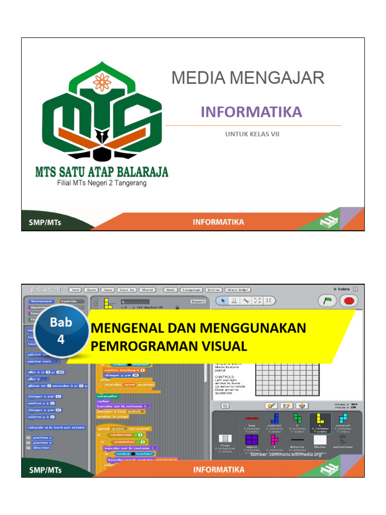 Informatika Kelas 7 - 1 MENGENAL DAN MENGGUNAKAN PEMROGRAMAN VISUAL | PDF