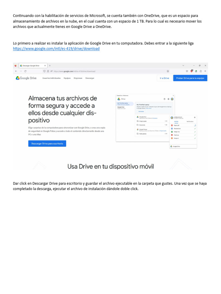 Google Drive A One Drive | PDF | Archivo de computadora | Microsoft Windows