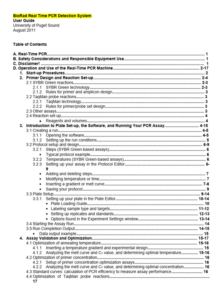 qpcr-user-guide_0 | PDF | Real Time Polymerase Chain Reaction | Polymerase Chain Reaction