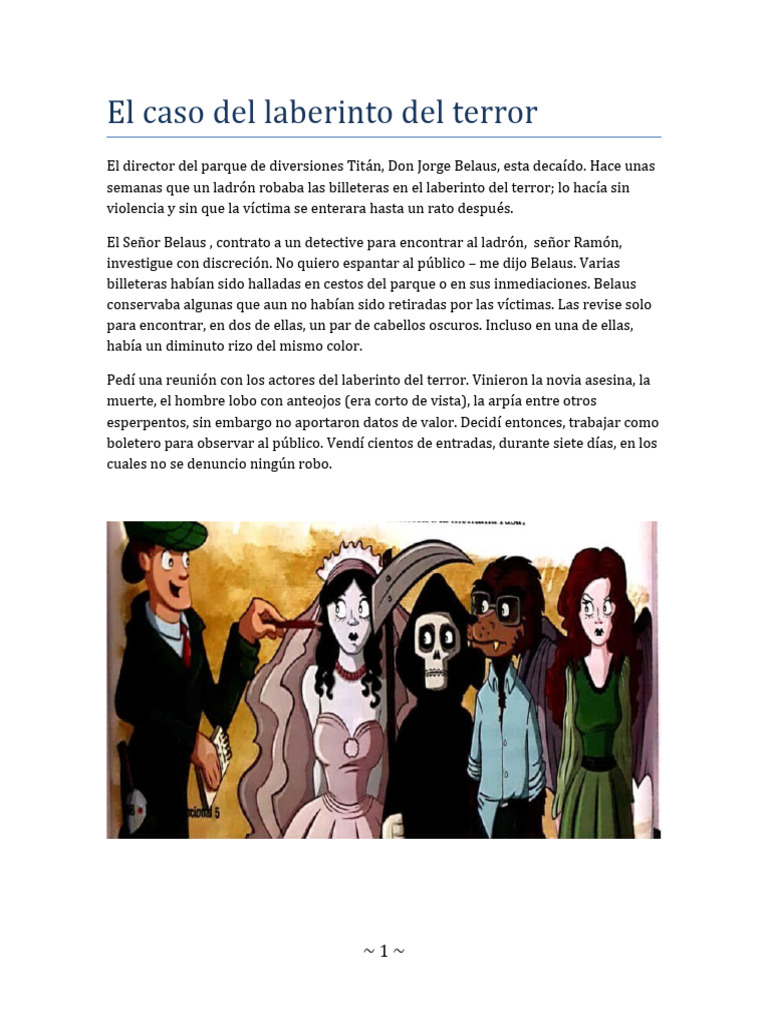 El Caso Del Laberinto Del Terror | PDF El Caso Del Laberinto Del Terror | PDF