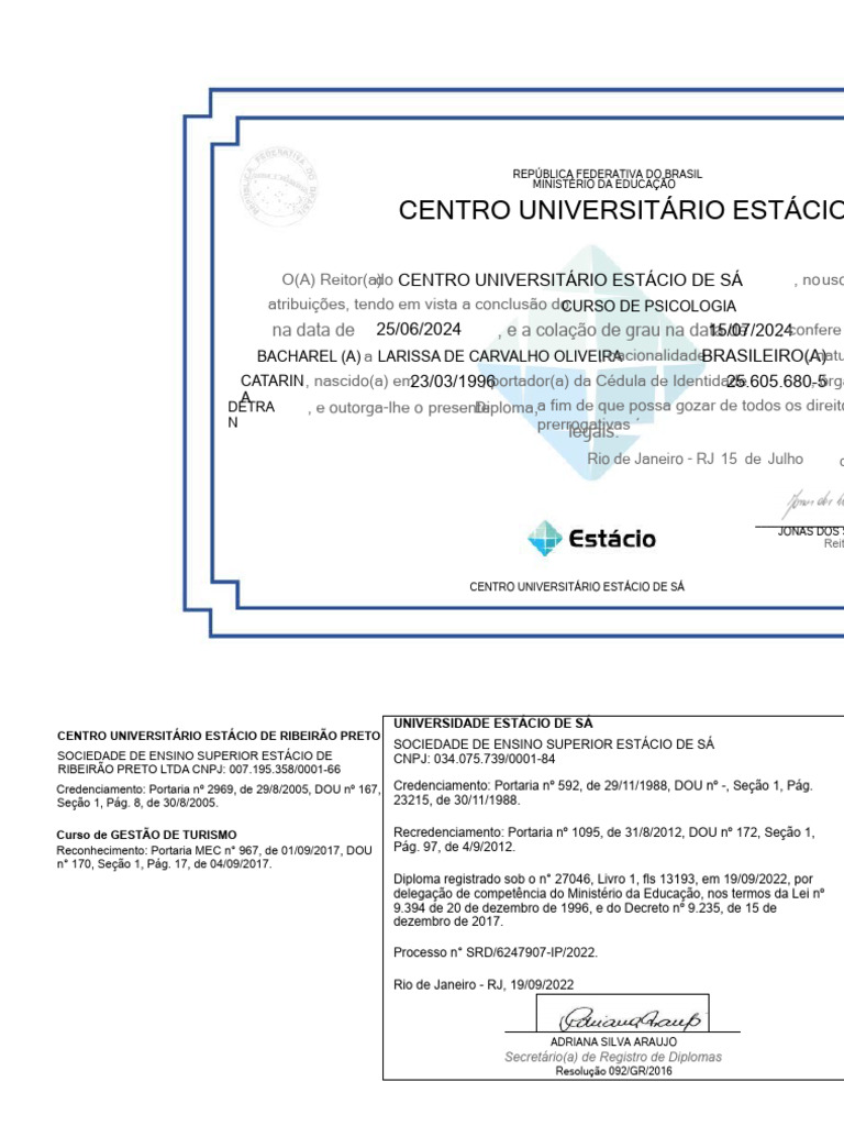 Diploma Digital PDF | PDF | Universidade | Estágios educacionais