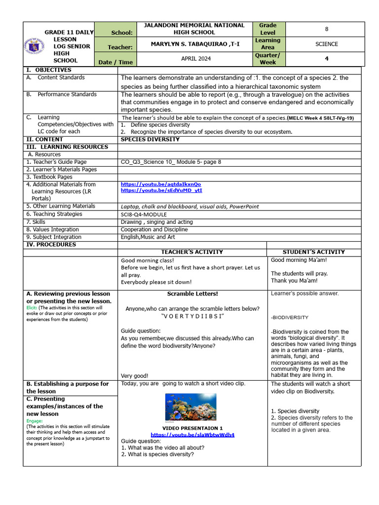 Detailed-Lesson-Plan-in Science For QRTR 3 | PDF | Mutation | Learning