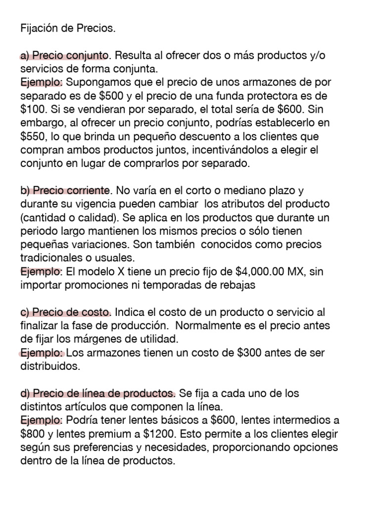 Tipos de Precios | PDF | Mercado (economía) | Precios