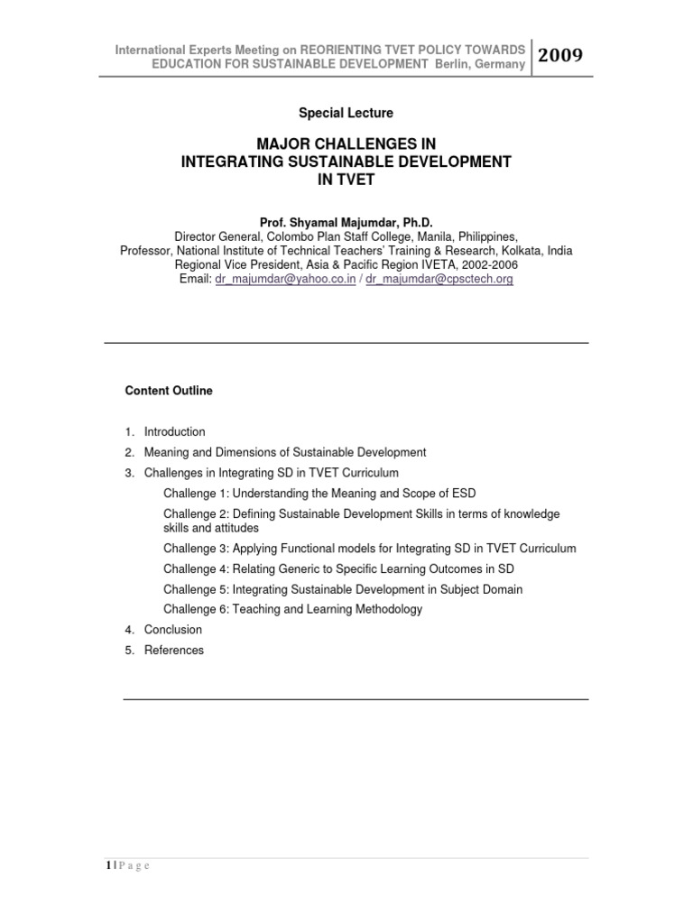 DG Paper - Prof S Majumdar PhD. Major Challenges in Integrating ...