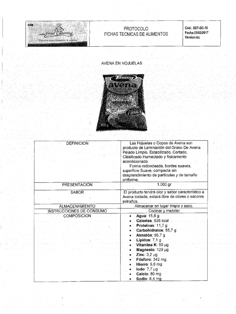 1.3 Protocolo de Alimentos | PDF